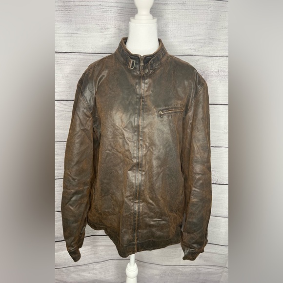UNIONBAY | Jackets & Coats | Mens Union Bay Retro Leather Bomber Jacket ...